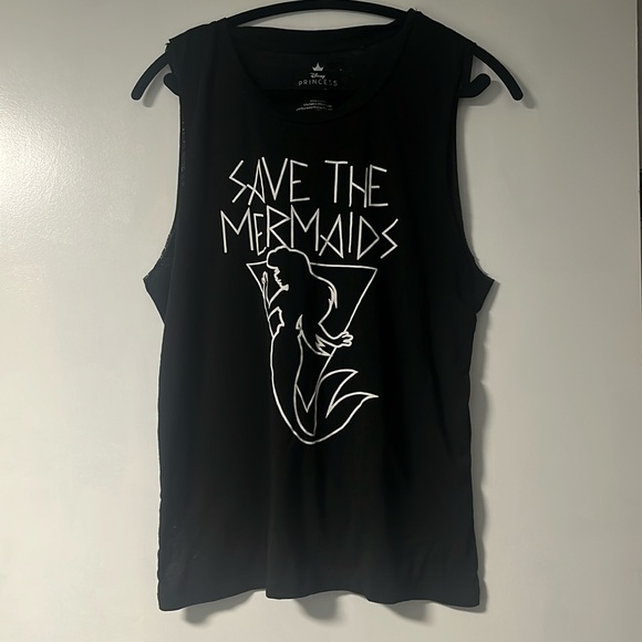 Disney | Tops | Disney Princess Ariel Muscle Tee Black | Poshmark